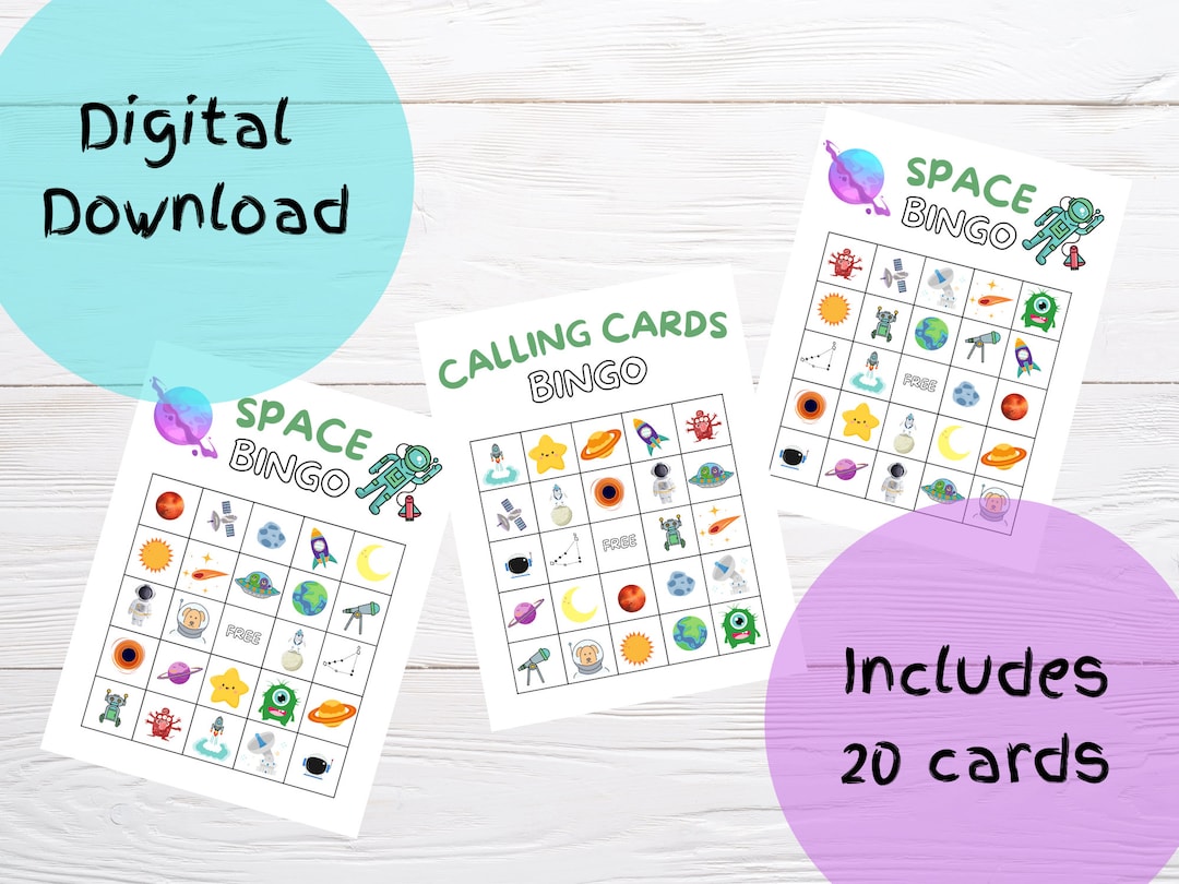Outer Space Bingo Game, Digital Download, Space Party - Etsy