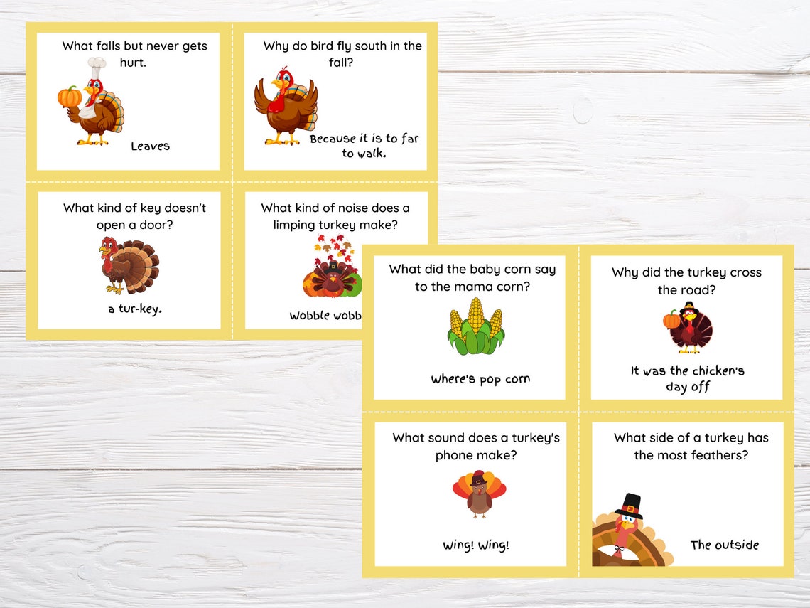 Thanksgiving Lunch Box Jokes for Kids Printable Lunch Box - Etsy