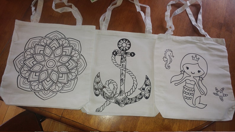 Color Your Own Children's Tote Bags Birthday Gifts Fun - Etsy