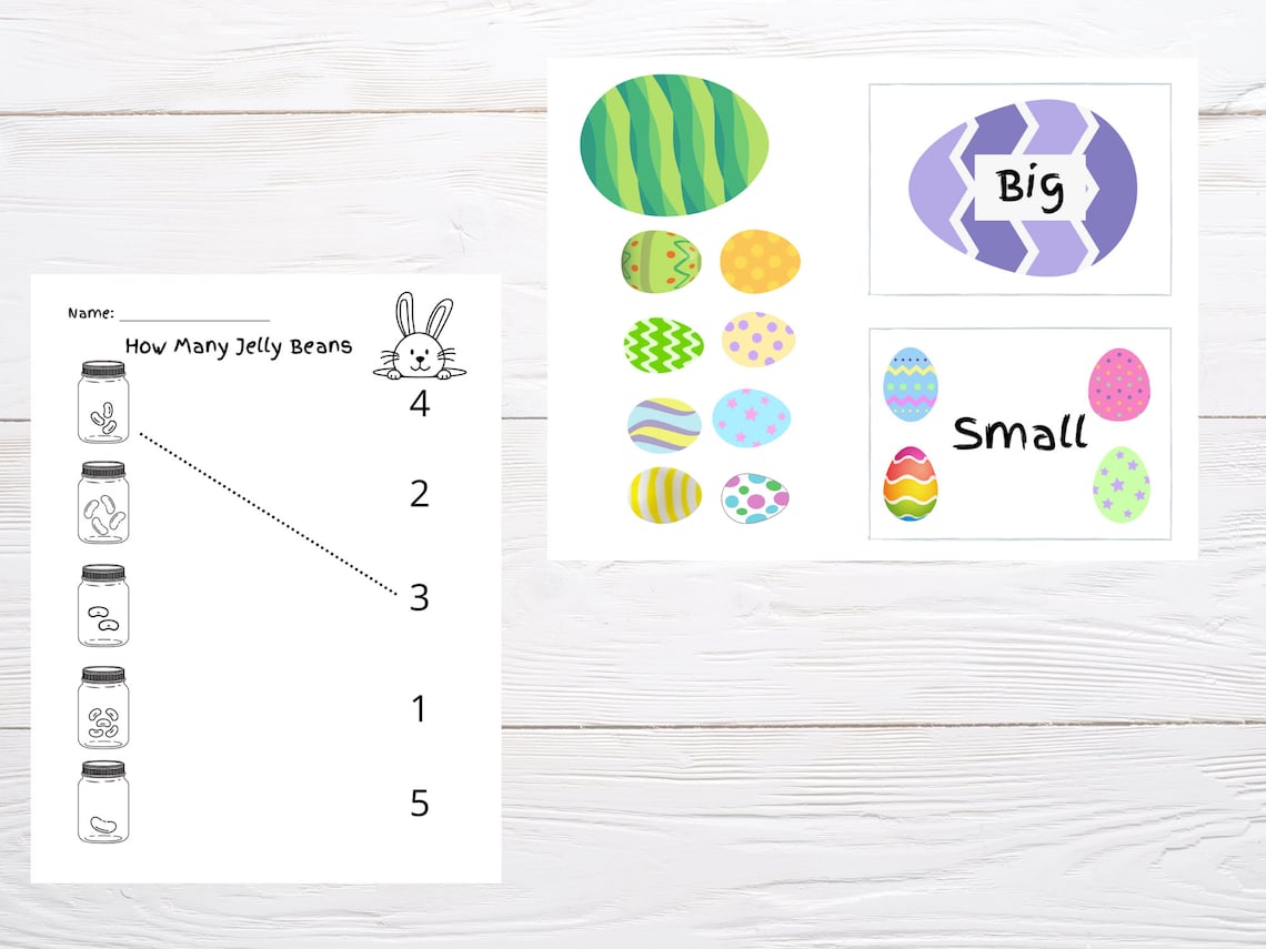 Preschool Easter Activty Sheets Math Activities Literacy - Etsy