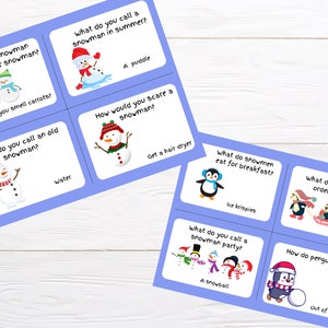 Winter Themed Joke Cards, Lunch Box Jokes, Classroom Transition ...