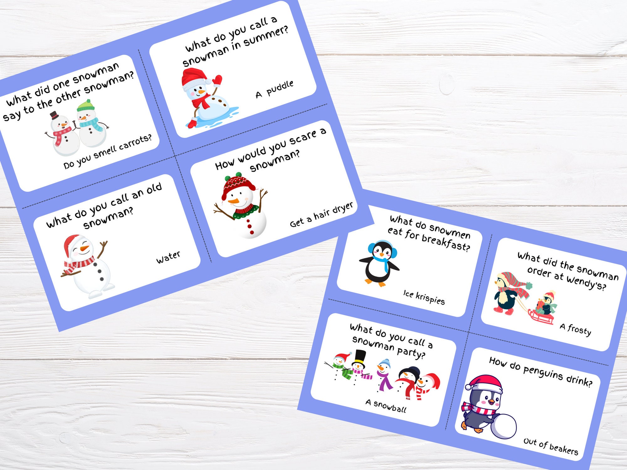Winter Themed Joke Cards Lunch Box Jokes Classroom - Etsy