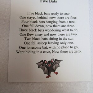 Bat Hand Puppet Bat Story Finger Play Teacher Gift | Etsy