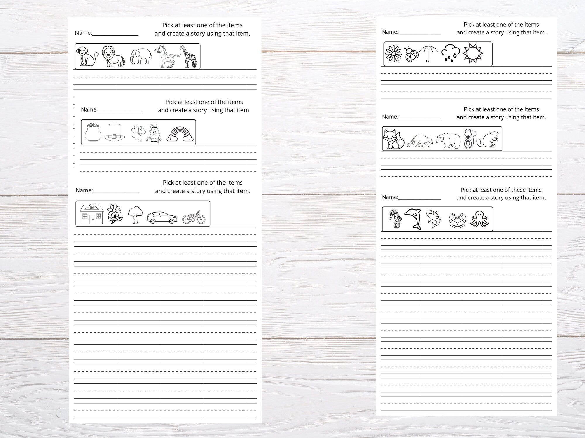 Story Starter Activity Sheets, Creative Writing Activity, Second Grade ...