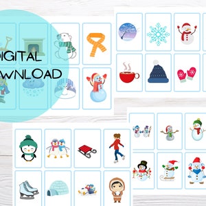 Winter Printable Memory Game, Classroom Activity, Preschool Game ...