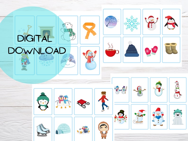 Winter Printable Memory Game Classroom Activity Preschool | Etsy