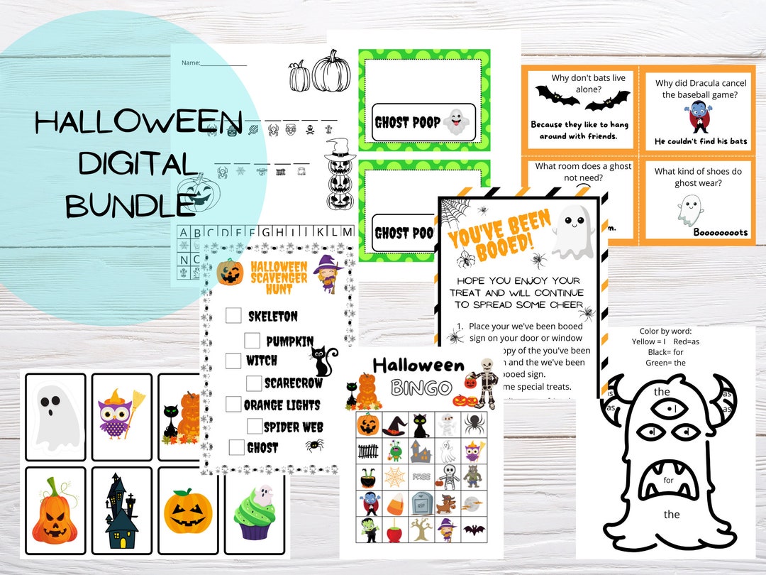 Halloween Printables, Halloween Games, Bingo, Scavenger Hunt, Coloring ...