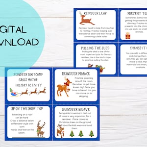 Christmas Reindeer Movement Activity, Gross Motor Activity, Holiday ...