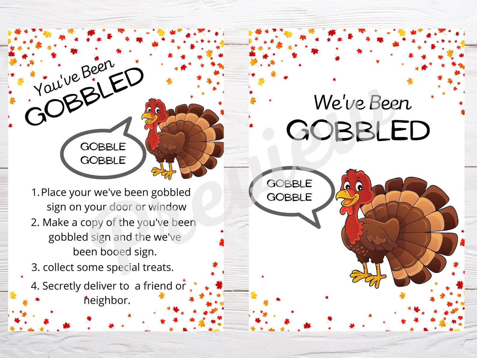 You've Been Gobbled Fun Thanksgiving Giving Game - Etsy