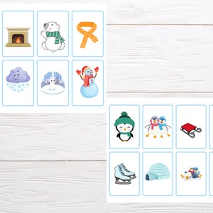 Winter Printable Memory Game, Classroom Activity, Preschool Game ...
