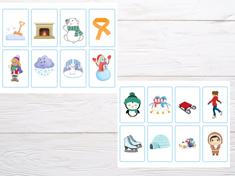 Winter Printable Memory Game Classroom Activity Preschool | Etsy