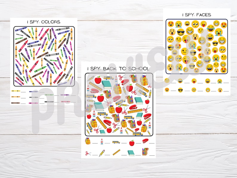 I Spy Printable Sheets Downloadable Games Travel Games | Etsy