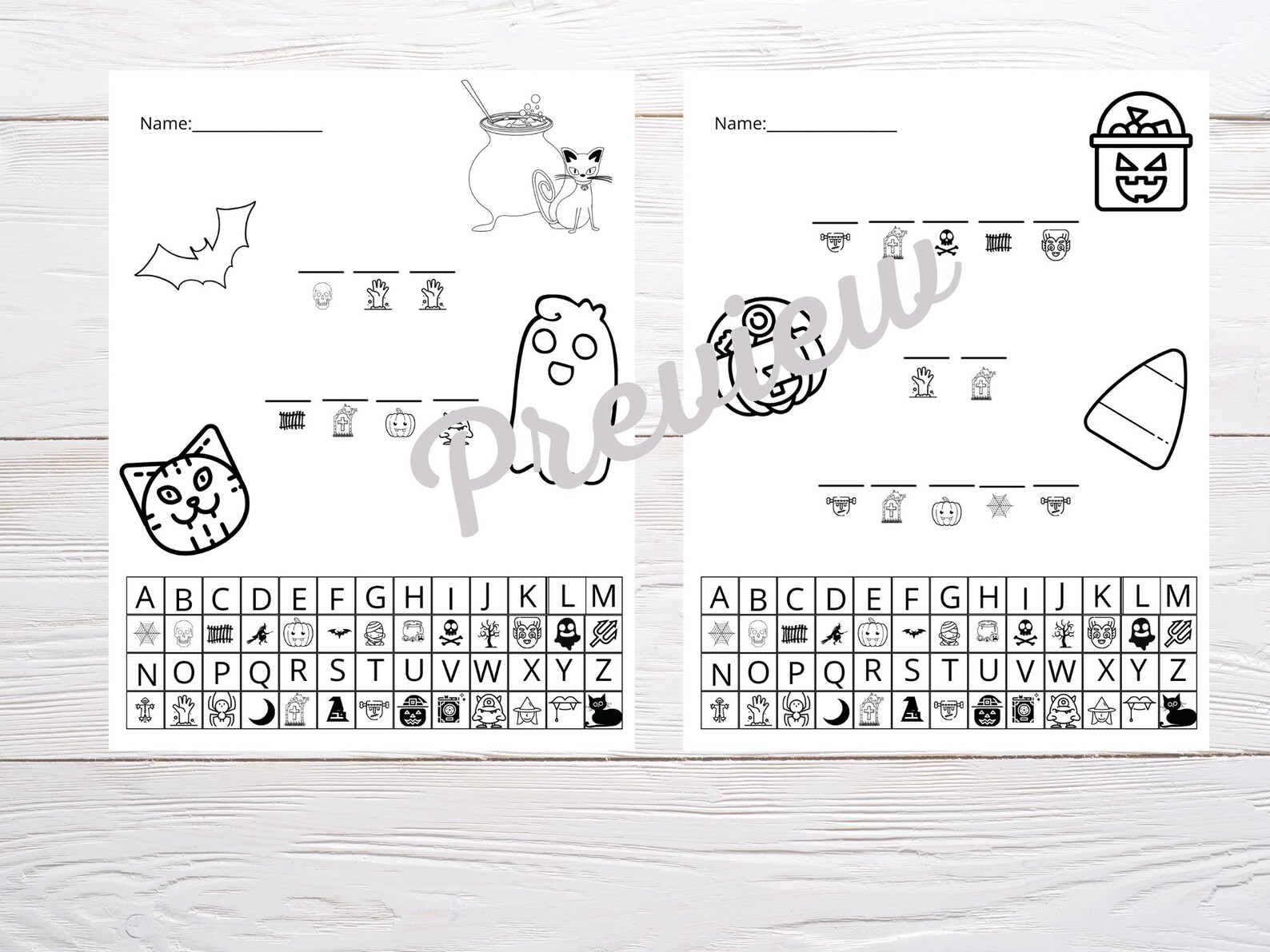 Halloween Secret Code Worksheets Halloween Activities Sheets - Etsy