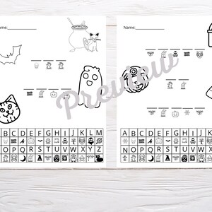 Halloween Secret Code Worksheets, Halloween Activities Sheets ...
