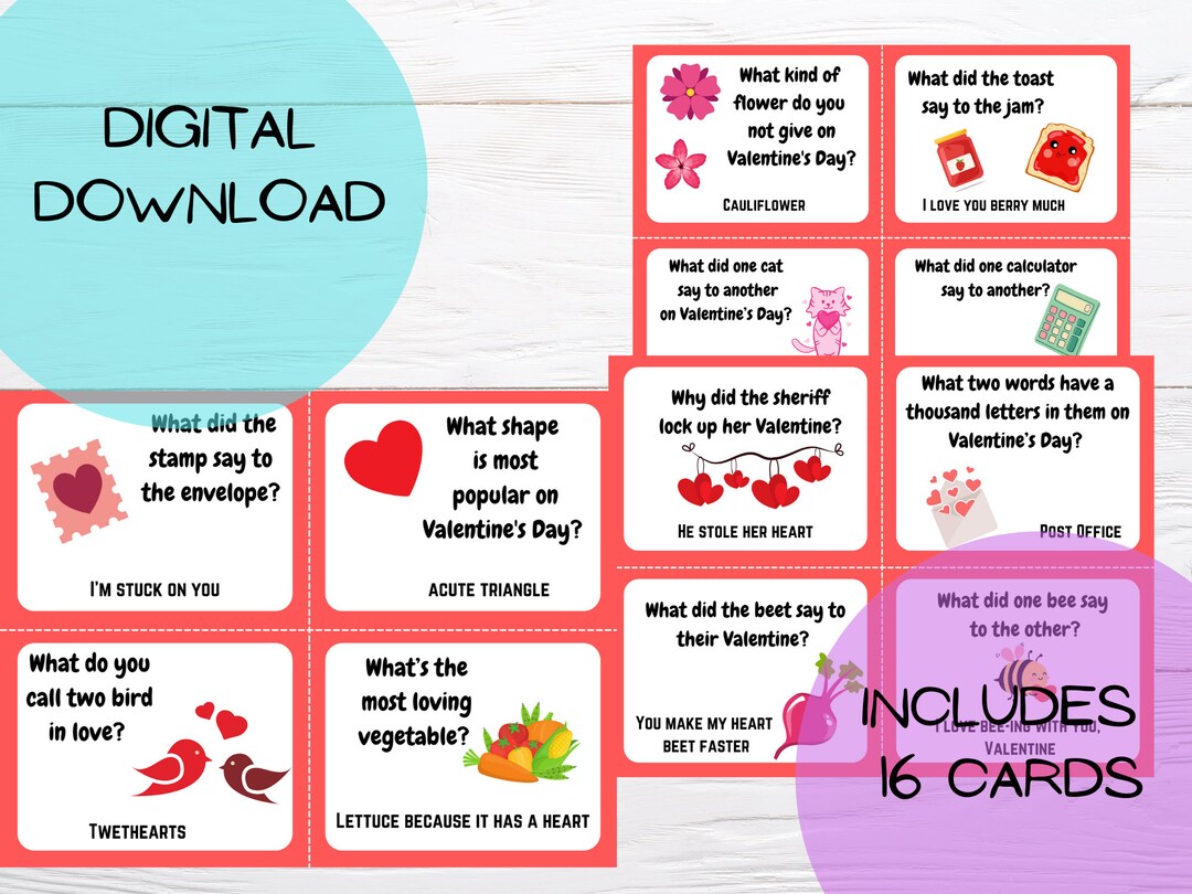 Valentine's Day Lunch Box Joke Cards, Lunch Box Notes, Printable Joke ...