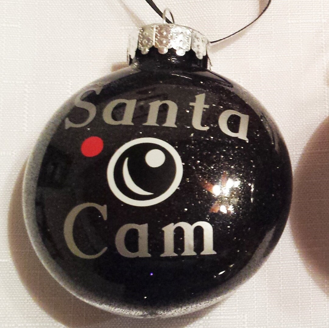 Santa Cam Ornament, Santa Ornament, Glitter Ornament, Santa Spy Camera ...