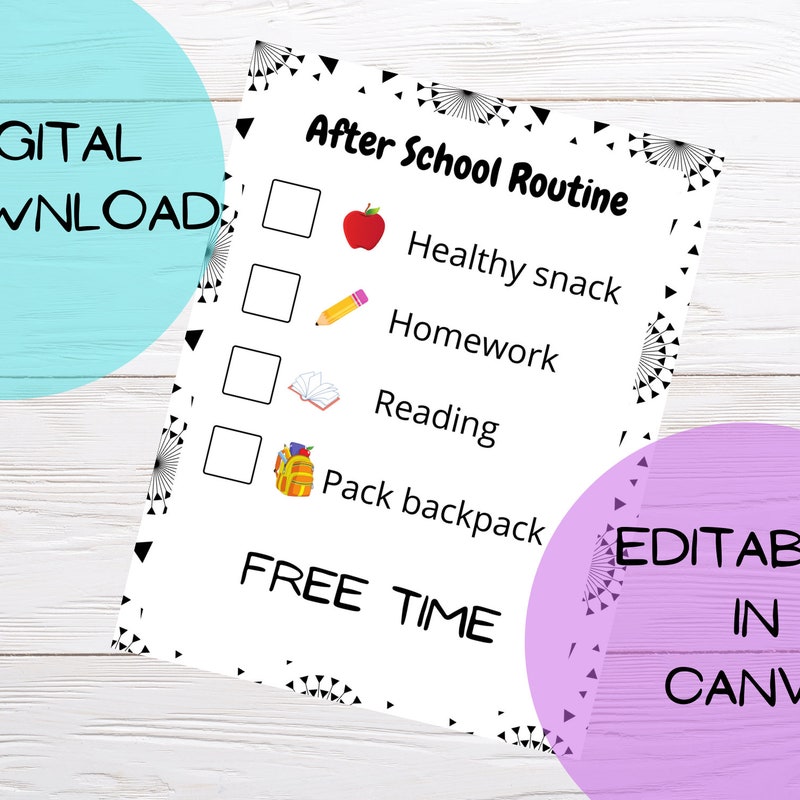 After School Checklist - Etsy