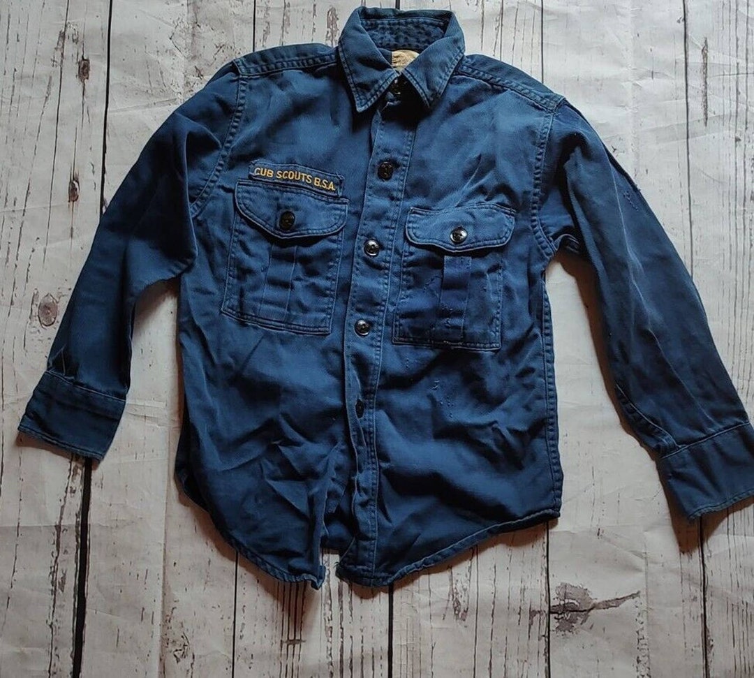 Vintage 1950s Boy Scouts of America BSA Cub Scouts Kids Blue Shirt READ ...