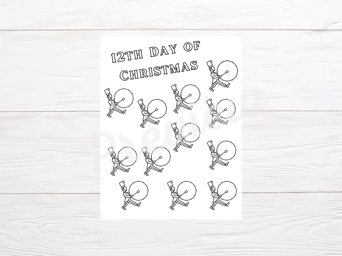 12 Days of Christmas Coloring Sheet Coloring Activity - Etsy