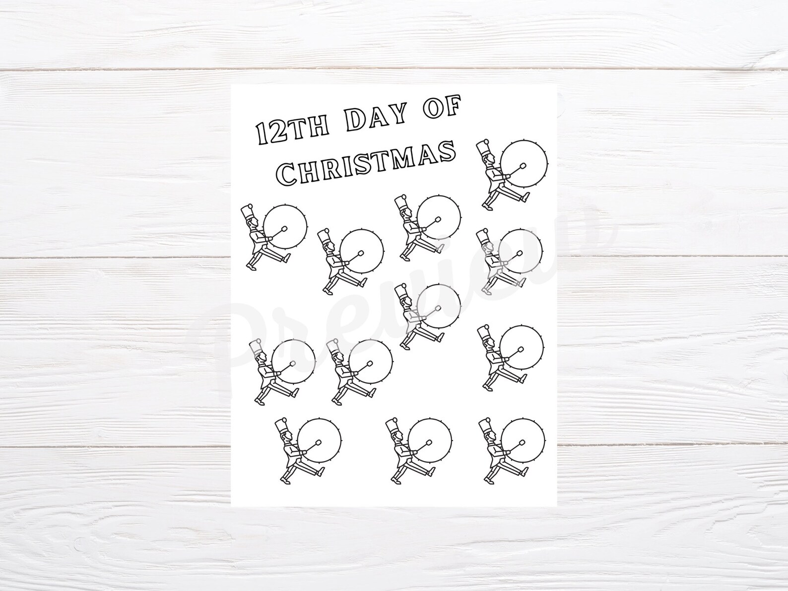 12 Days of Christmas Coloring Sheet Coloring Activity - Etsy