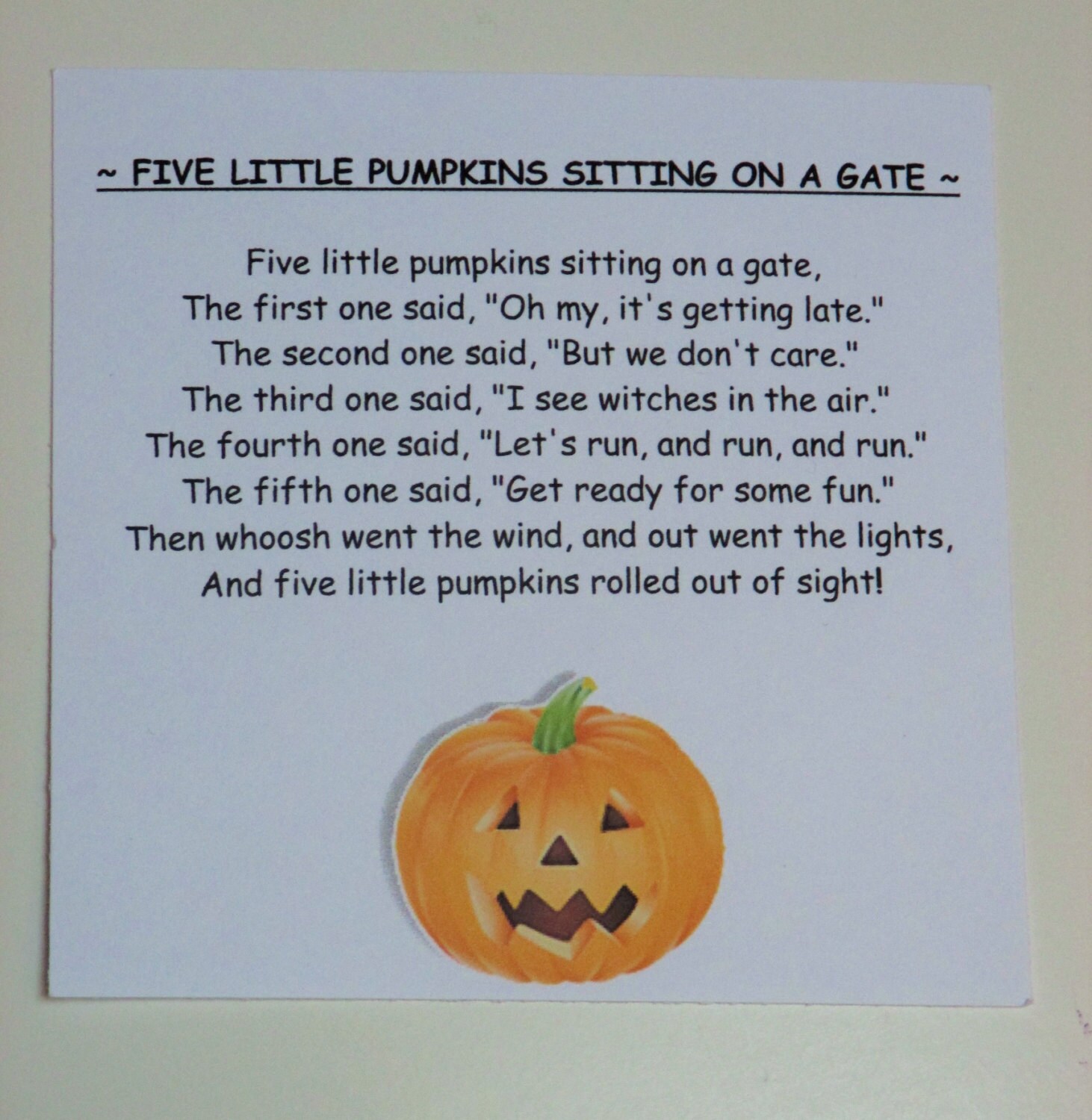 Pumpkin Hand Puppet Finger Play Activity - Etsy