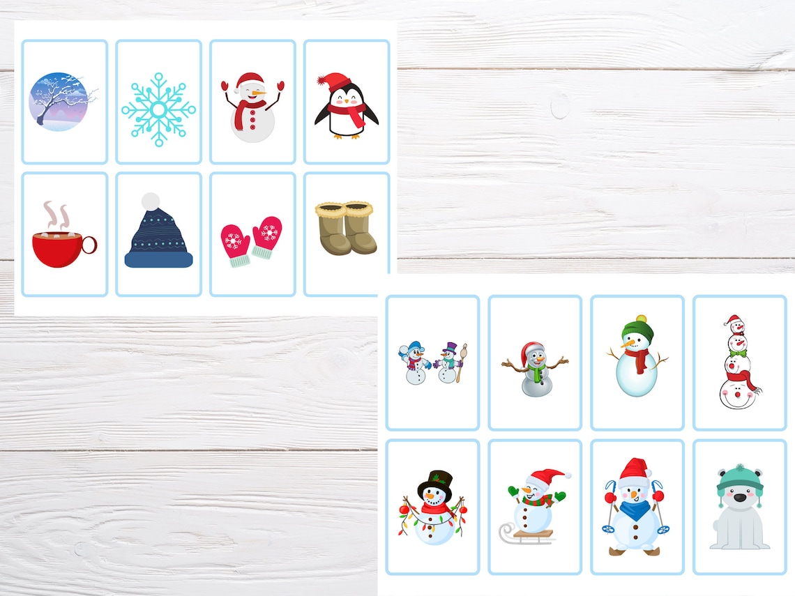 Winter Printable Memory Game Classroom Activity Preschool | Etsy