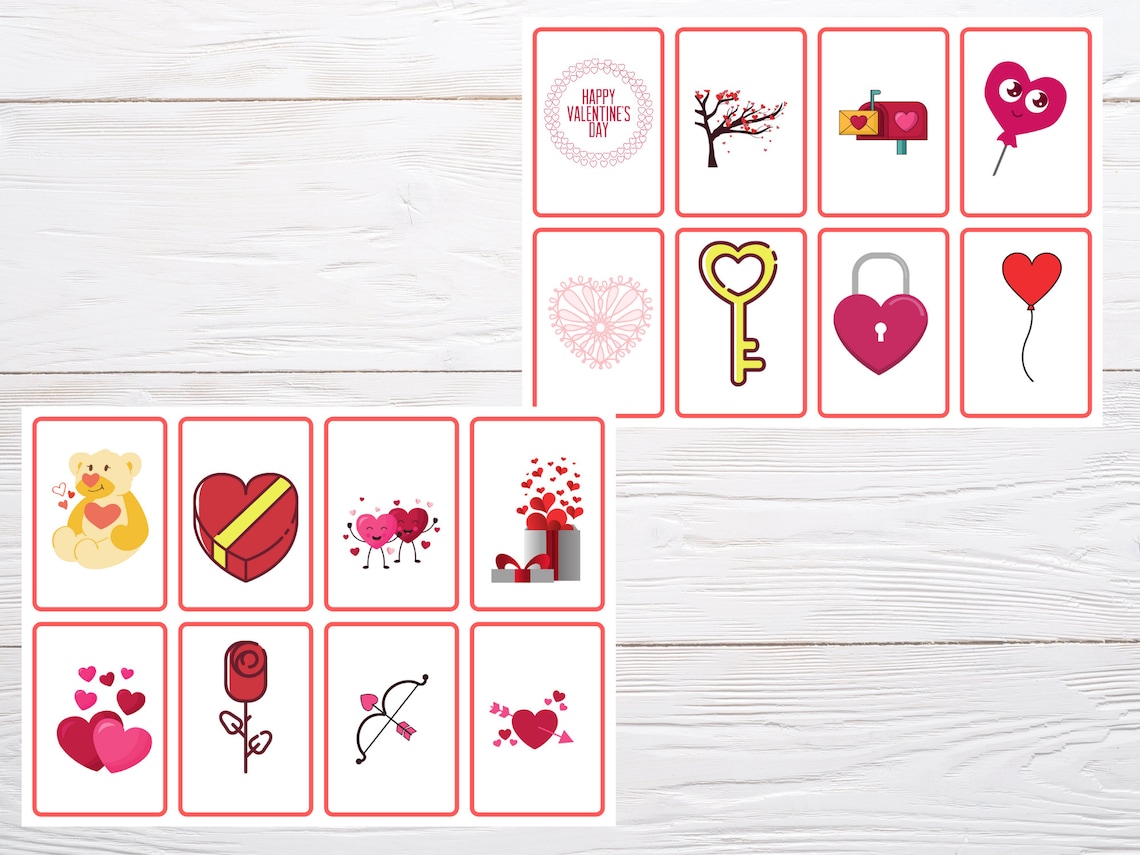 Valentine's Day Memory Game Classroom Activity Preschool - Etsy