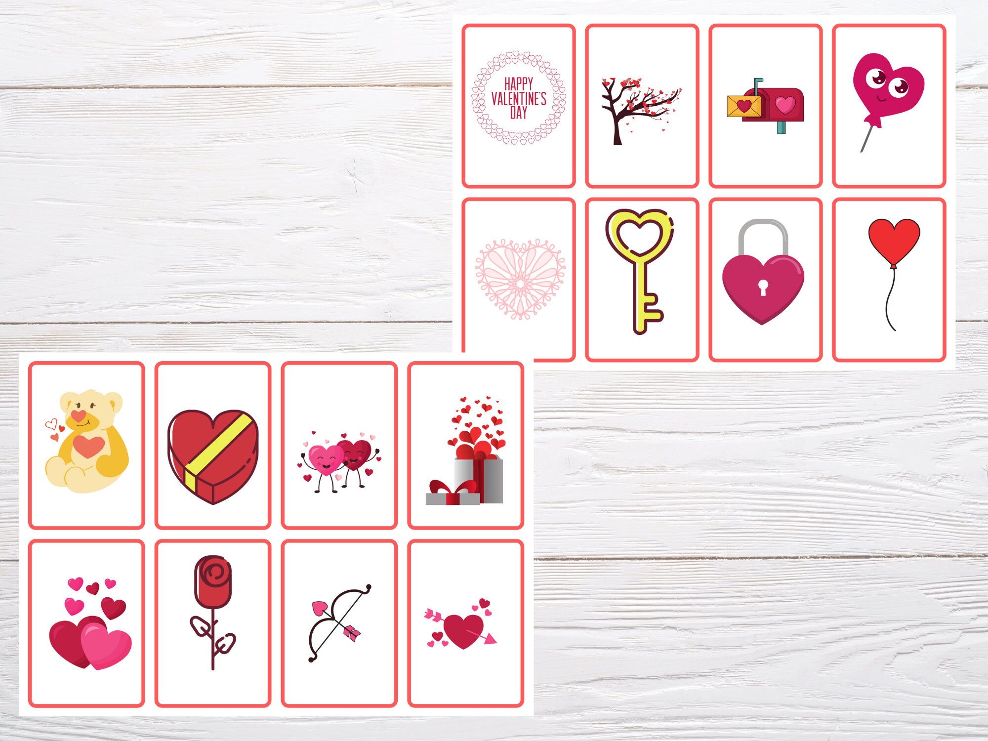 Valentine's Day Memory Game, Classroom Activity, Preschool Game - Etsy