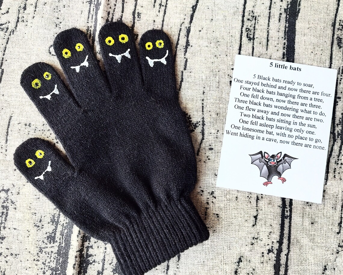 Bat Hand Puppet Bat Story Finger Play Teacher Gift - Etsy