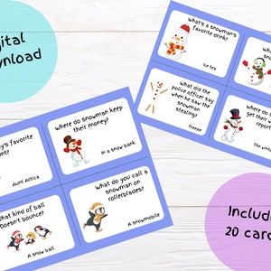 Winter Themed Joke Cards, Lunch Box Jokes, Classroom Transition ...