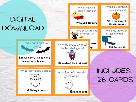 Halloween lunch box jokes Printable lunch box notes | Etsy