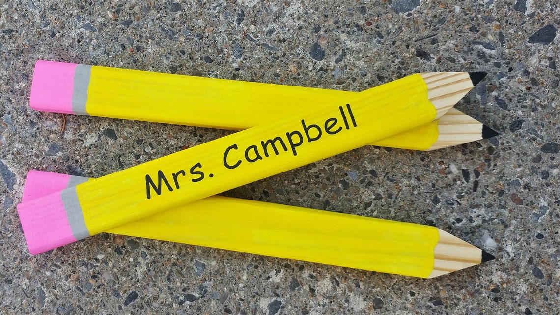 Teacher name pencil teacher gift personalized teacher sign | Etsy