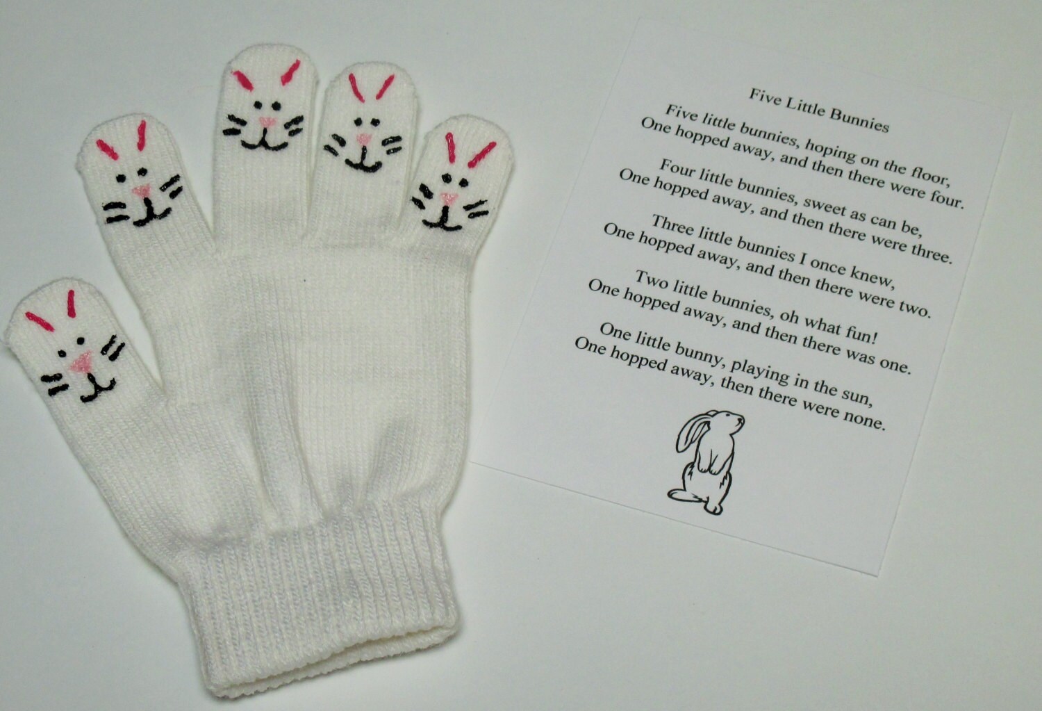 Easter Bunny Puppet Hand Puppet Finger Play Counting - Etsy