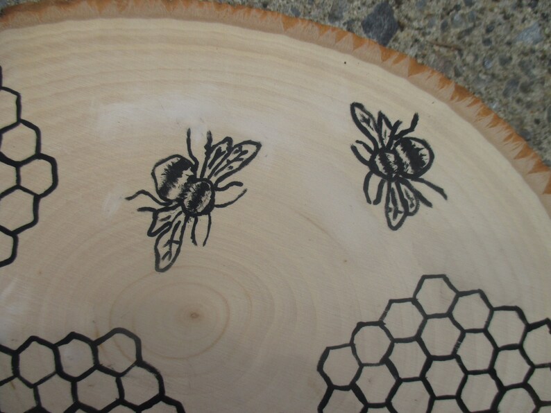 Bee Hive Hand Painted Wood Slice Home Decor Farm House | Etsy