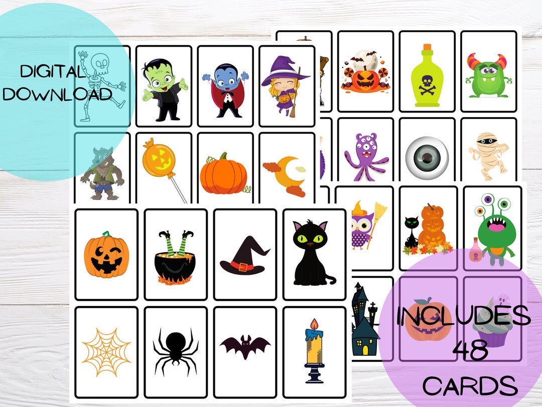 Halloween Memory Game Printable, Halloween Party, Halloween Game - Etsy
