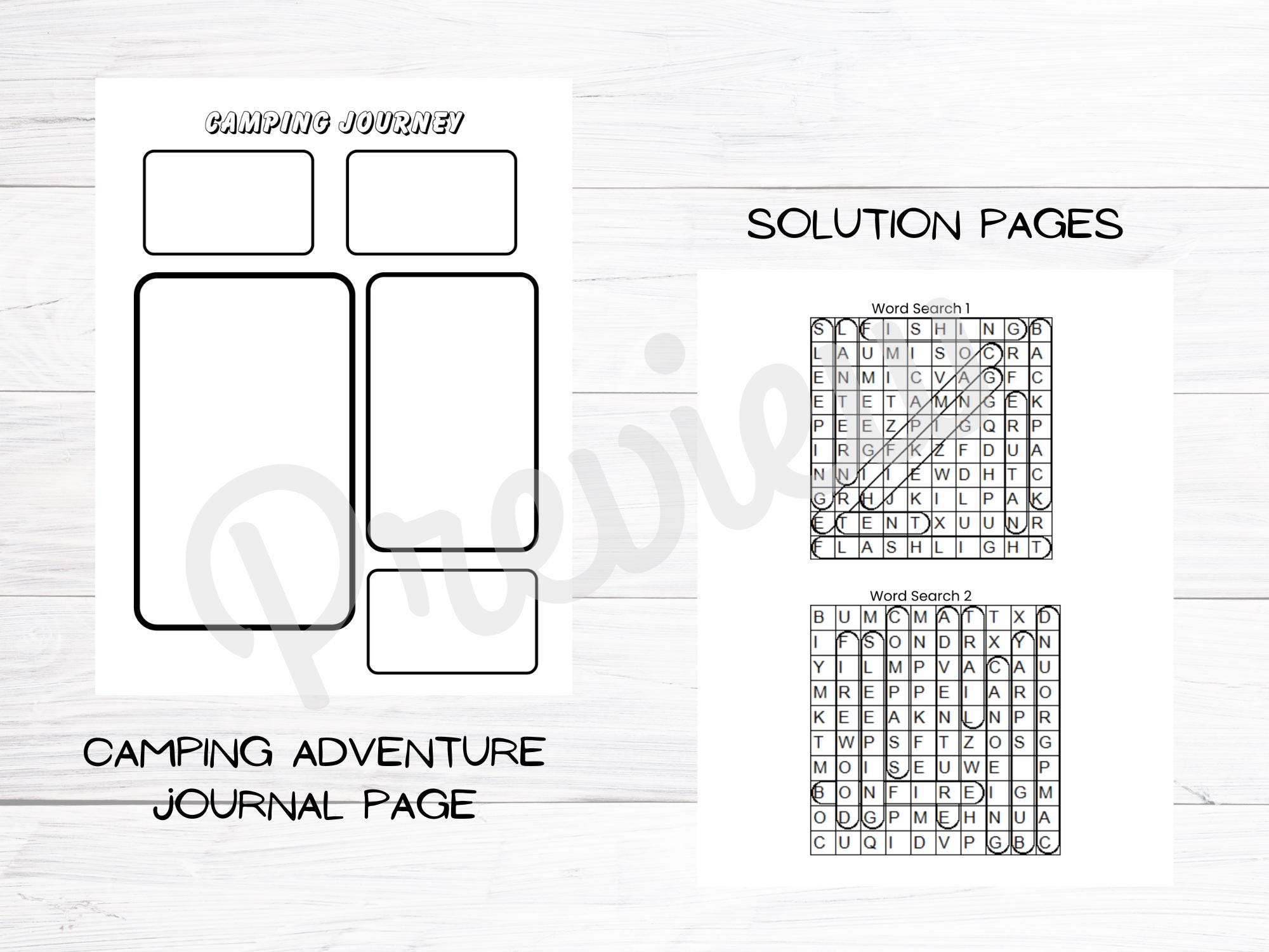 Camping Digital Download Activity Sheets for Ages 5-7 Mazes, Decoding ...