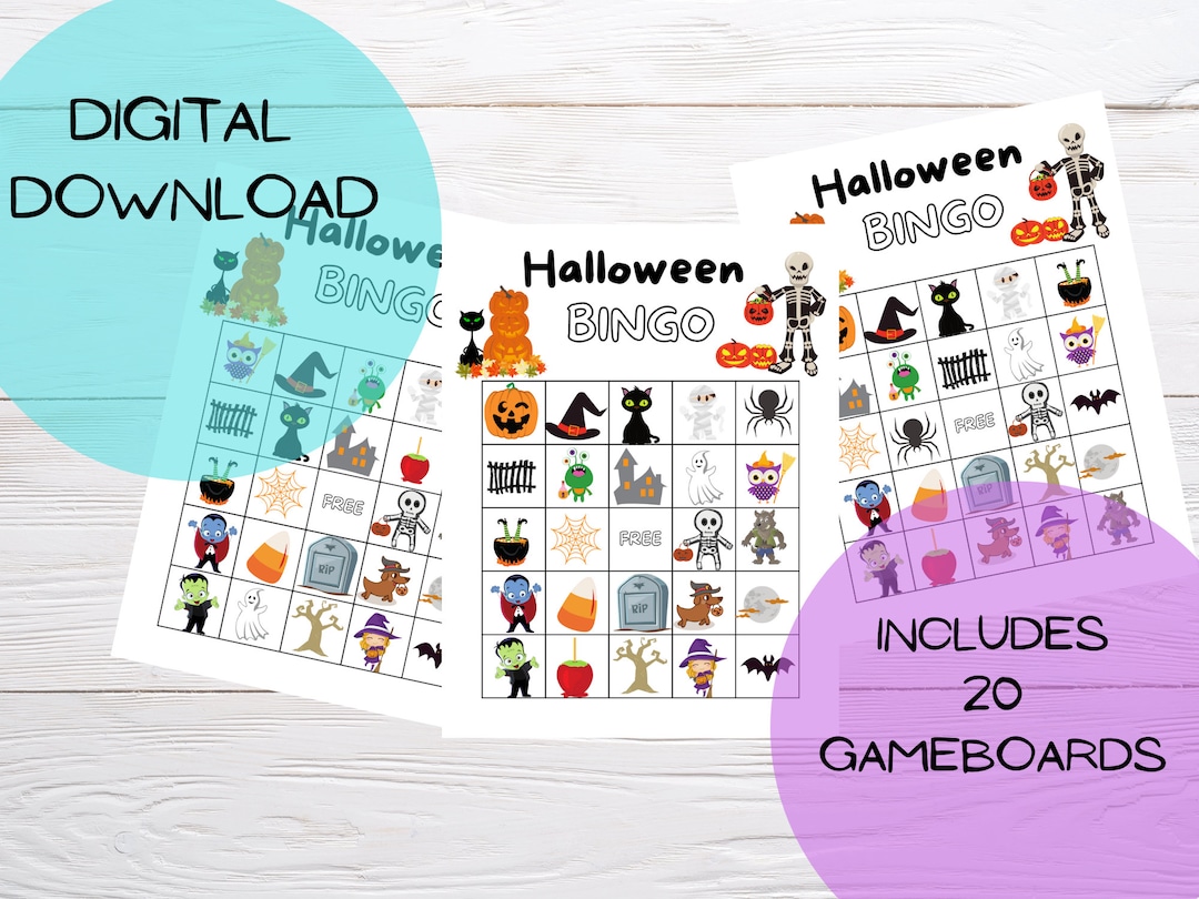 Halloween Bingo Game, Digital Download, Party Game - Etsy