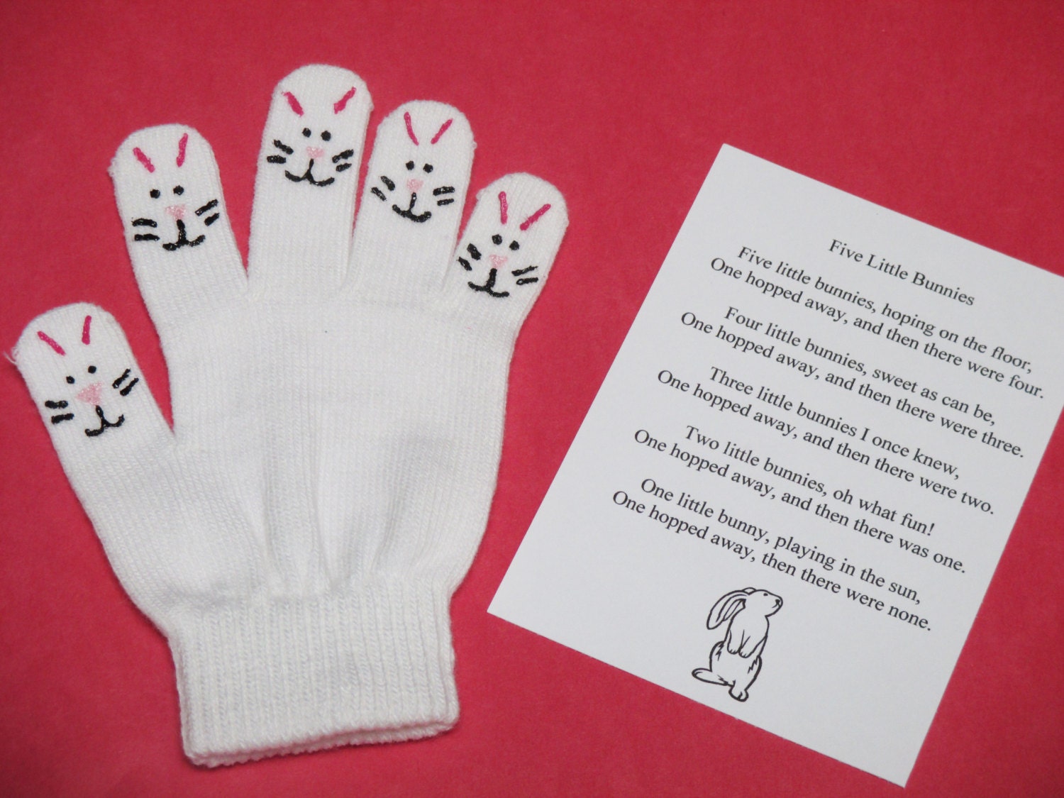 Easter Bunny Puppet Hand Puppet Finger Play Counting - Etsy