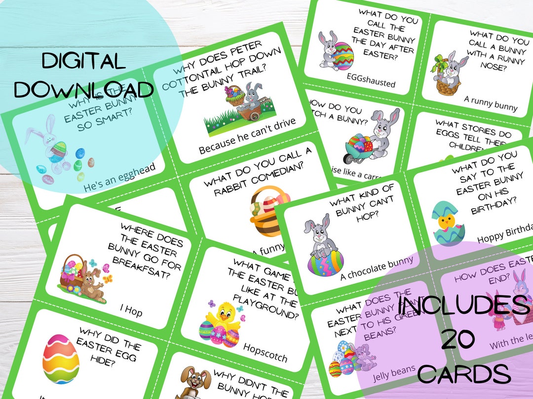 Easter Joke Cards, Lunch Box Cards, Kids Joke Cards - Etsy