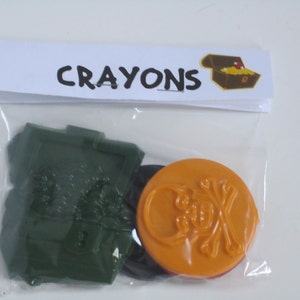 Pirate Treasure Chest and Coins, Crayon Party Favors, Goody Bags ...
