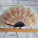 Vintage Indonesian Folding Hand Fan Pierced Vellum Hand Painted Flower ...