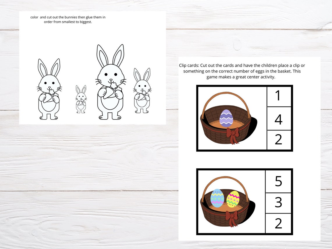 Preschool Easter Activty Sheets Math Activities Literacy - Etsy