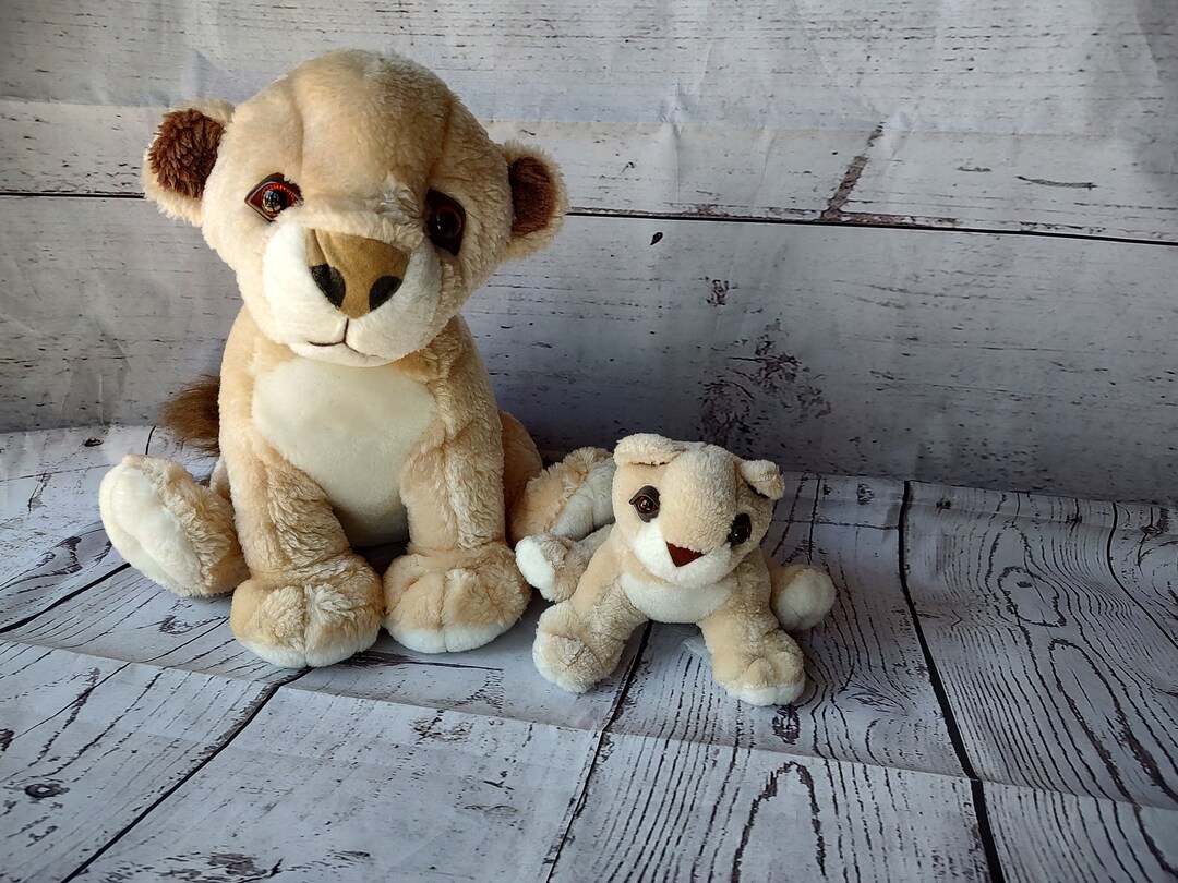 Vintage Goffa Lioness and Cub Realistic Plush Stuffed Animal - Etsy