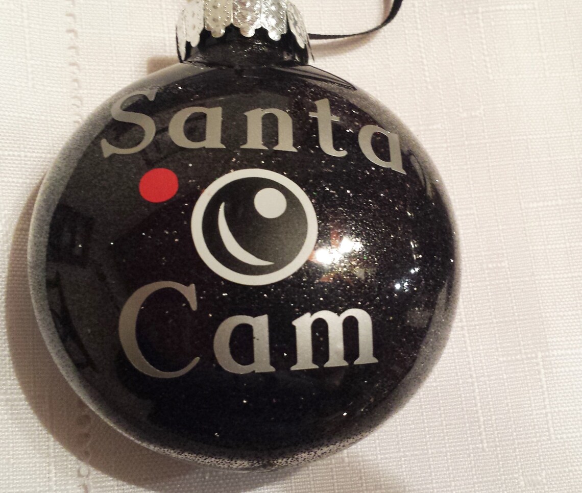 Santa Cam Ornament Santa Ornament Glitter Ornament Santa - Etsy