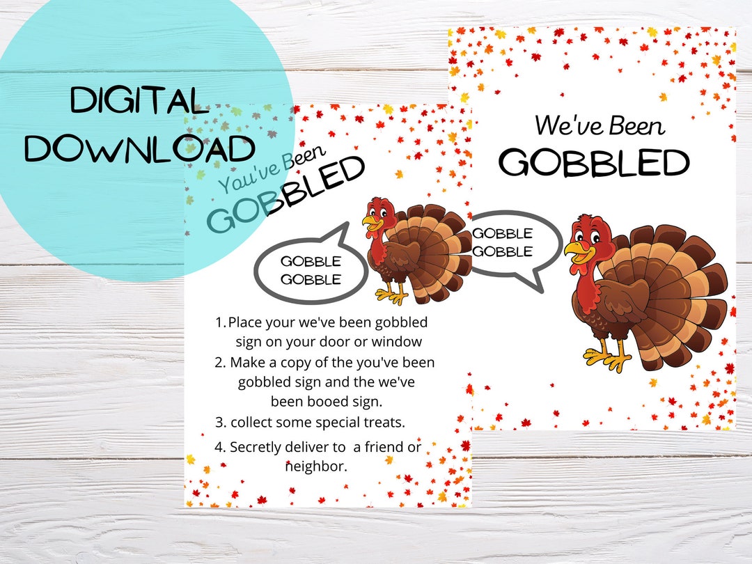 You&#039;ve Been Gobbled, Fun Thanksgiving Giving Game, Thanksgiving Fun - Etsy