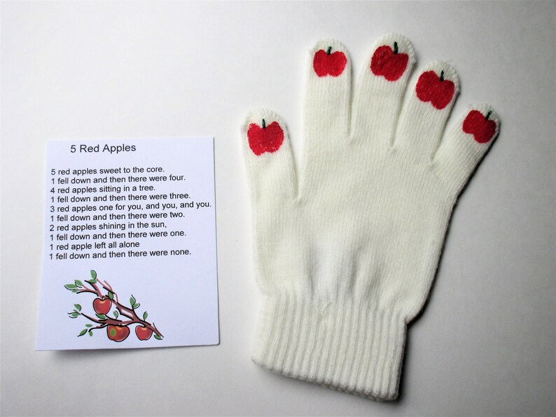 Apple hand puppet story telling teacher gift literacy | Etsy