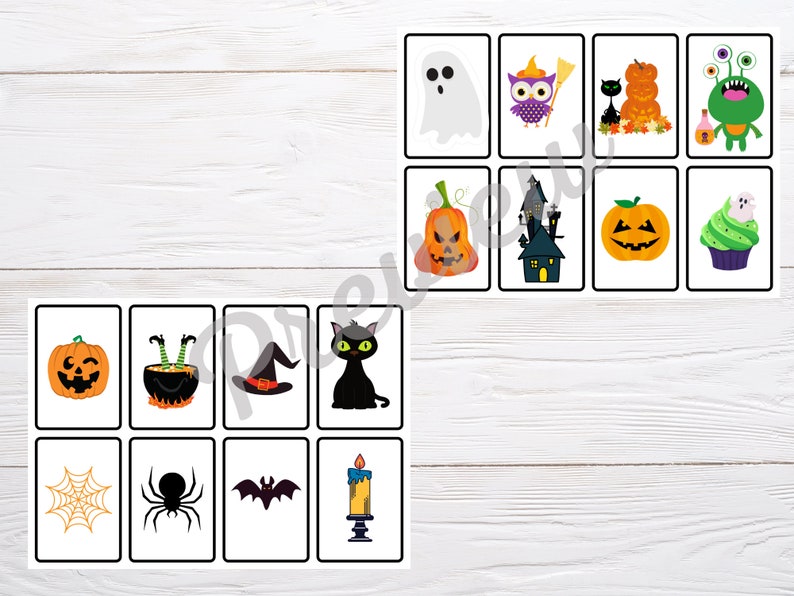 Halloween Memory Game Printable Halloween Party Halloween - Etsy