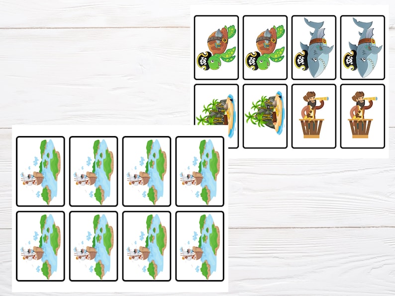 Pirate Memory Game, Printable Memory Game, Pirate Game - Etsy