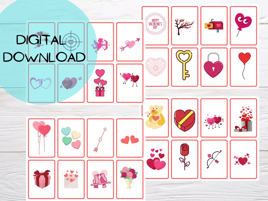Valentine's Day Memory Game, Classroom Activity, Preschool Game - Etsy