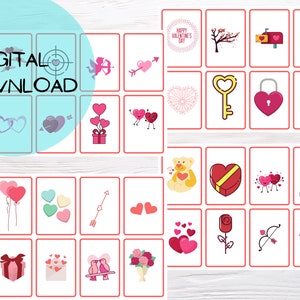 Valentine's Day Memory Game, Classroom Activity, Preschool Game - Etsy